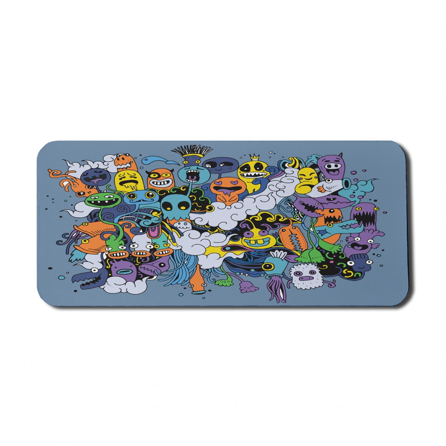 Indie Computer Mouse Pad, Group of Funky Monsters Society Different ...