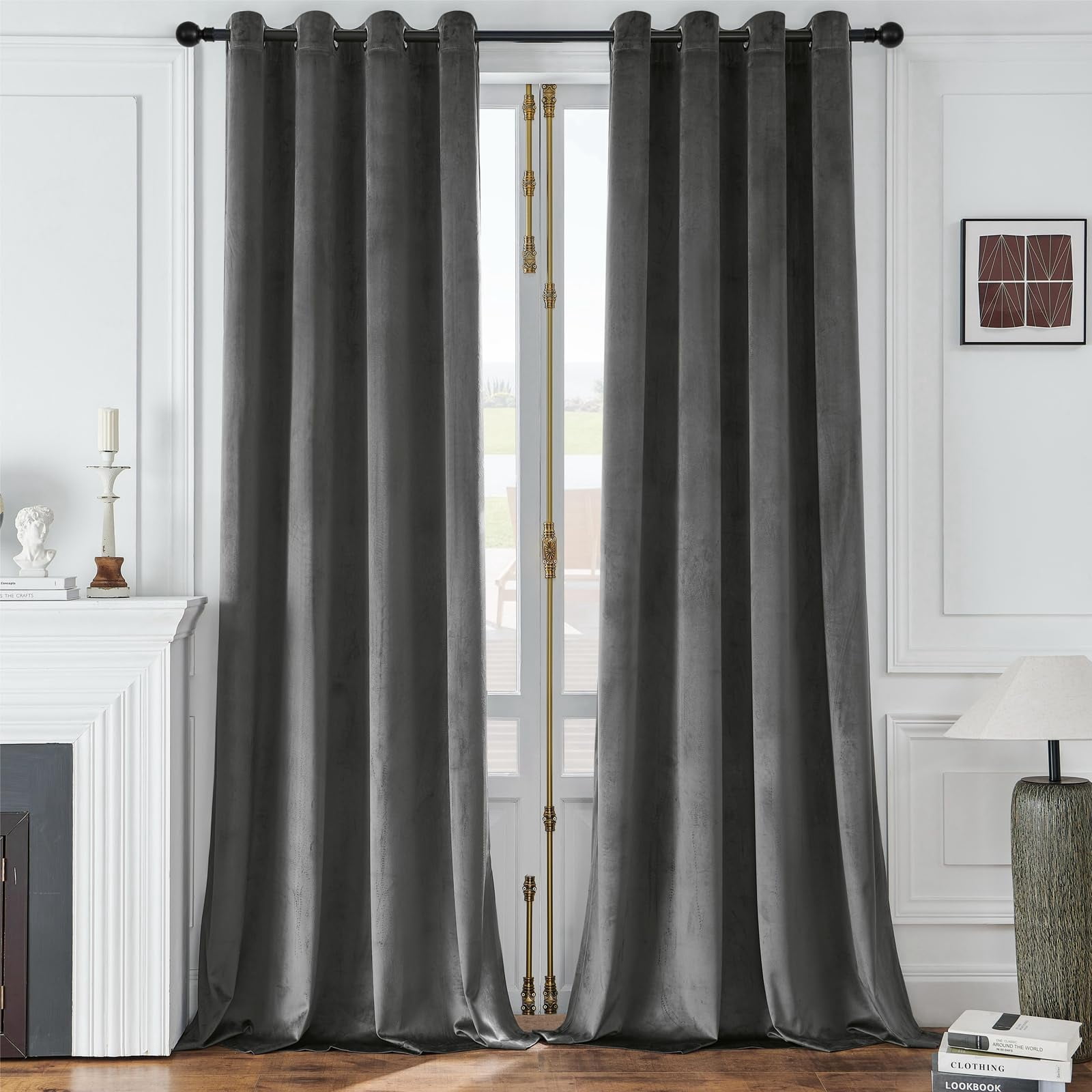 UlikTree Velvet Elegant Curtains 2 Pack - Soft Thickened Velvet ...