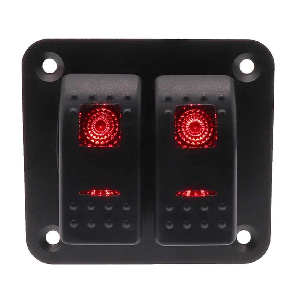 Geloo 2 Gang Rocker Switch Panel Pre-Wired On Off Switch Panel for 12V ...
