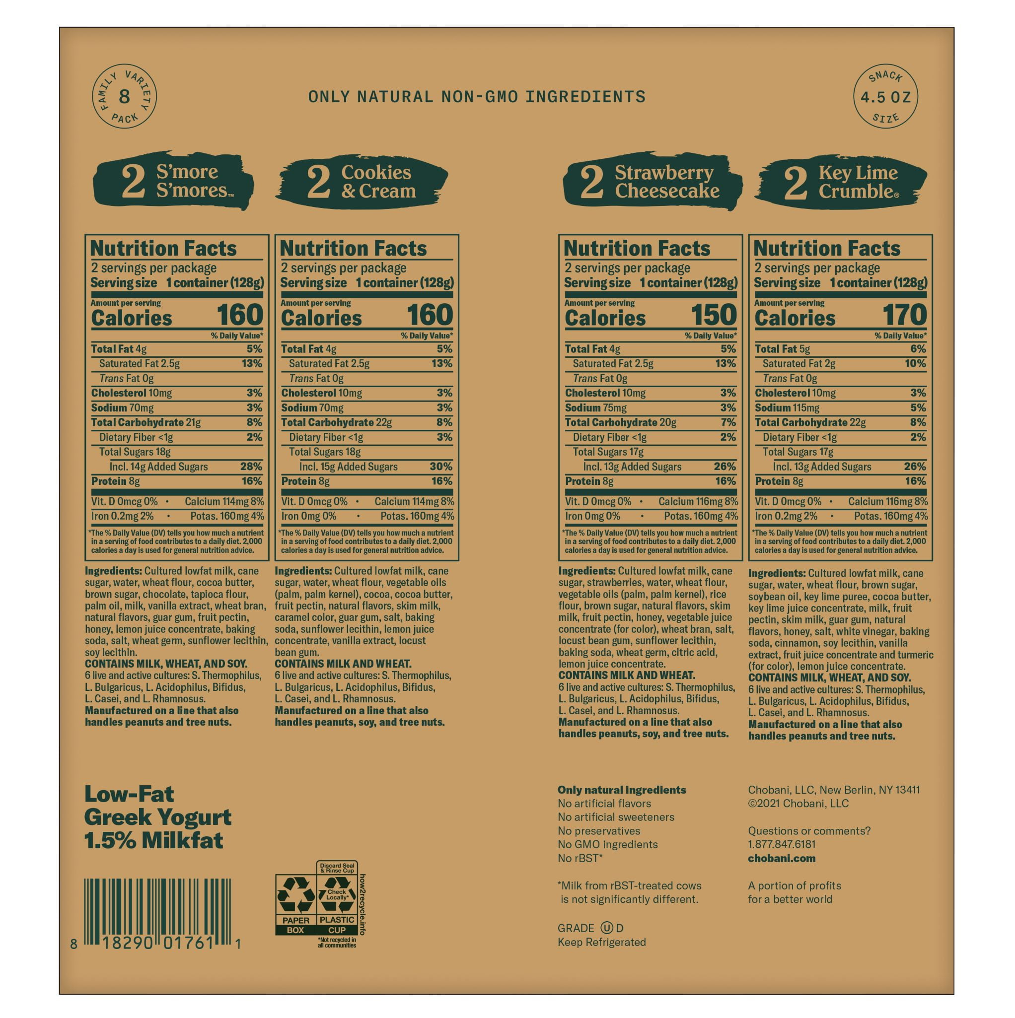 Chobani Low Fat Greek Yogurt Flip, Family 8 Pack, Nepal | Ubuy