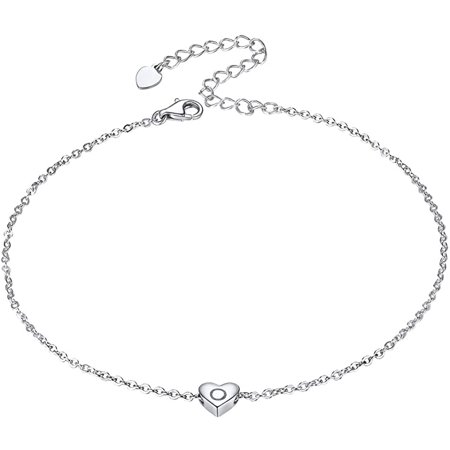 WEIS Sterling Silver Initial Anklets for Women, Teen Girls Foot Ankle ...