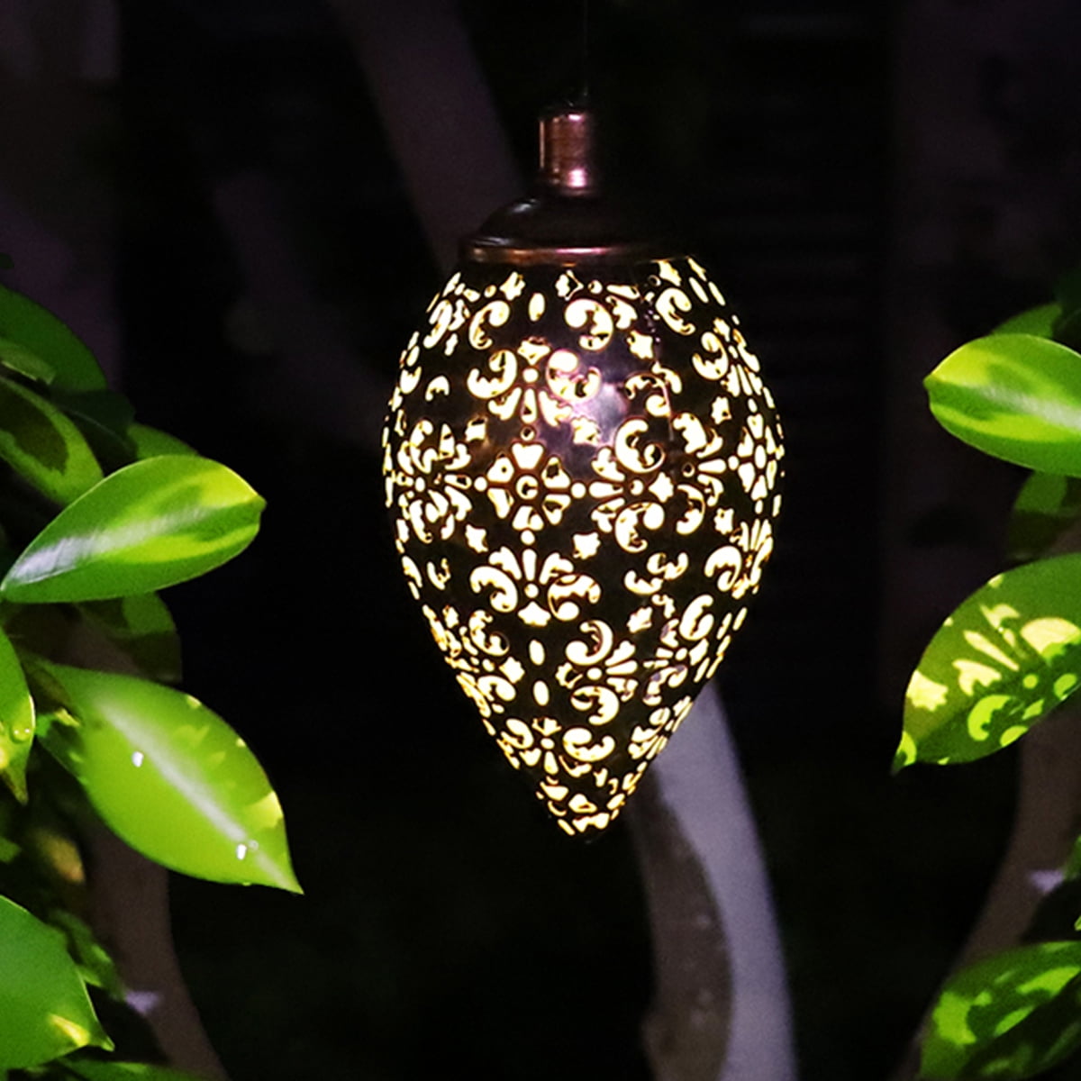 Cheers US Hanging Solar Lights Solar Lantern LED Garden Lights Metal ...