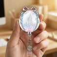 Disney Coquette Bow Magical Castle Badge Reel, Disneyland Magic Castle ...