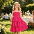 CAIVO Child Girls Party Dress Elegant Backless Above Knee Square Neck ...
