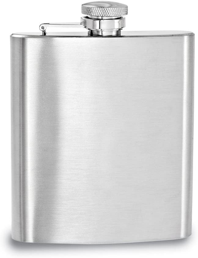 Brushed Stainless Steel 8oz Square Flask - Walmart.com