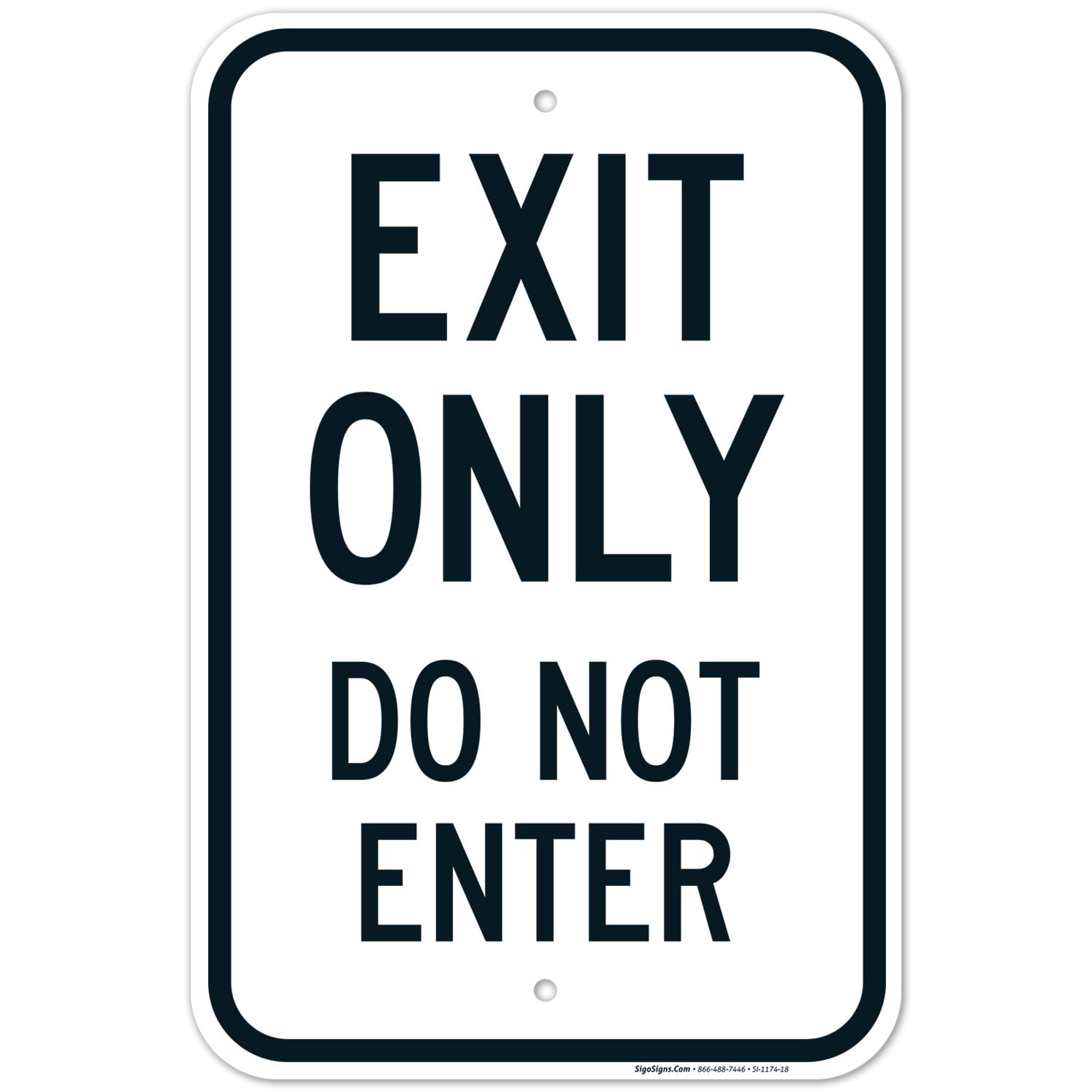 Exit Only Do Not Enter Sign, - Walmart.com
