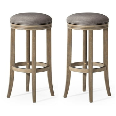 Maven Lane Adrien Counter Stool, Reclaimed Oak, Ronan Stone Vegan ...