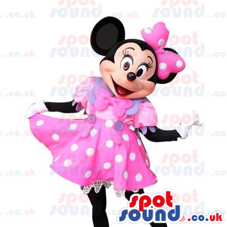 Minnie Mouse Disney Cartoon Character SPOTSOUND Mascot In A Pink Dress ...