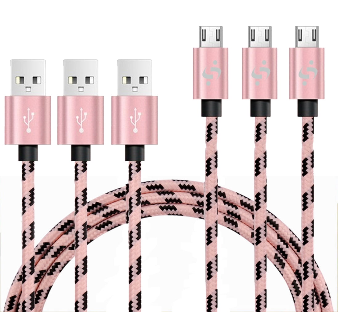 SyncTech Soft Premium Nylon Braided Tangle-Free 6 Feet Micro-USB Cable ...