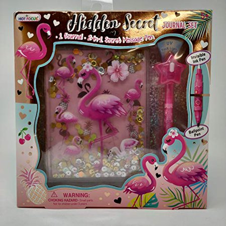 Hot Focus Flamingo Secret Journal Set with Loose Confetti Cover and a 2 ...