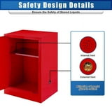 Red Flameproof Cabinet, 18.11"x18.11"x23", Multi-Point Locking ...