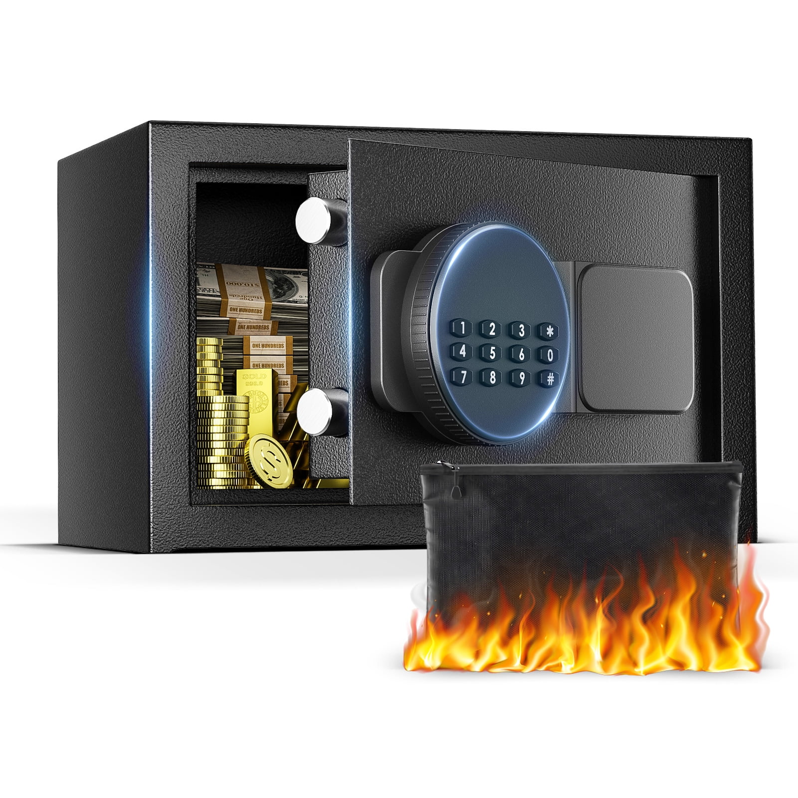 GRANPAY 0.8 Cubic.ft Security Safes Box with Digital Keypad and Key ...