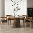Homary Japandi 39"-55" Extendable Dining Table 6-Seater Walnut Oval ...