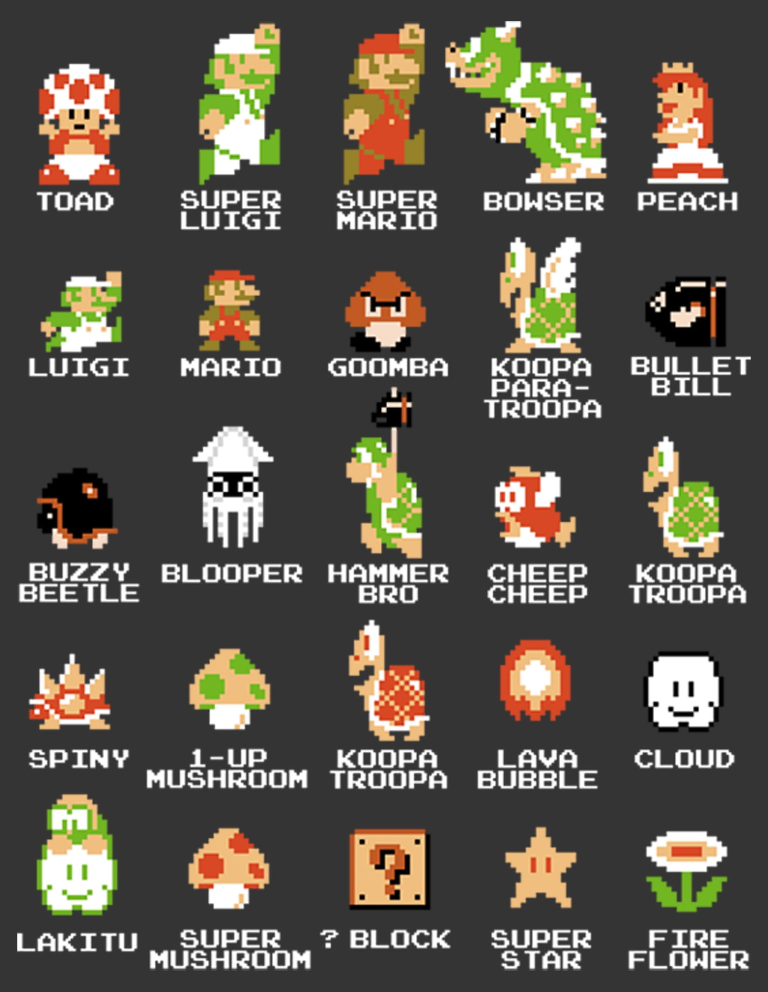 Super Mario Characters List