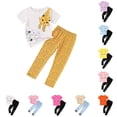 Baby Girl Outfits Comfortable Cartoon Kitten Print Short Sleeve Shirt ...