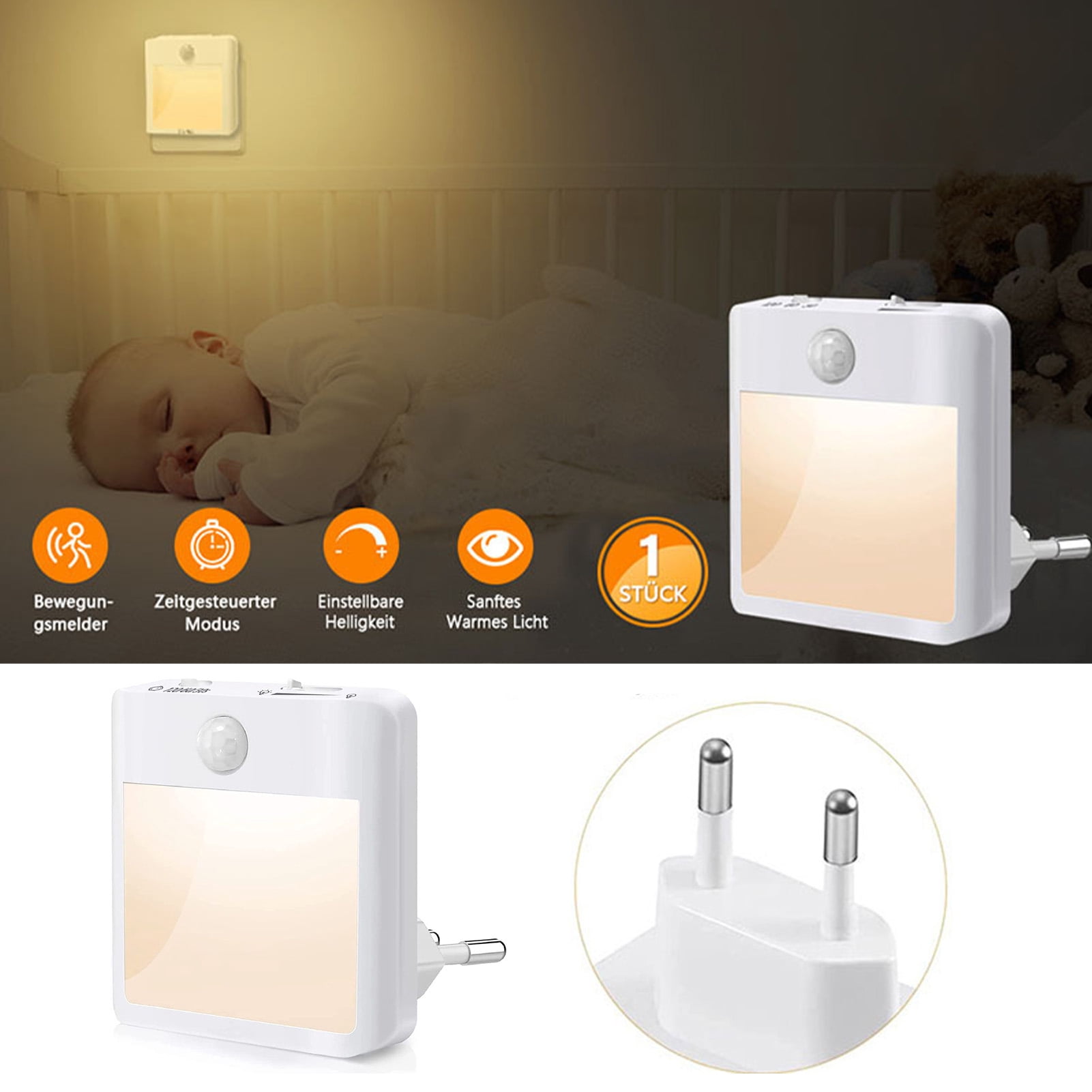 Farfi Motion Sensor Light Dimmable Flicker Free Plug And Play Super ...