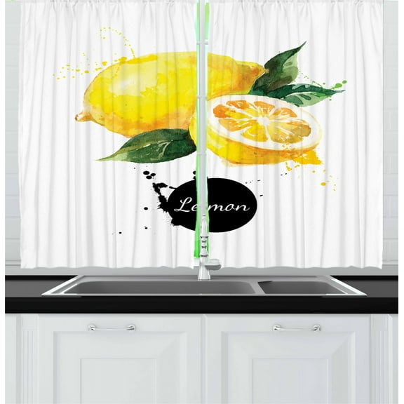 RT Designer's Collection Tribeca Lemons Printed 3 Pieces Kitchen ...