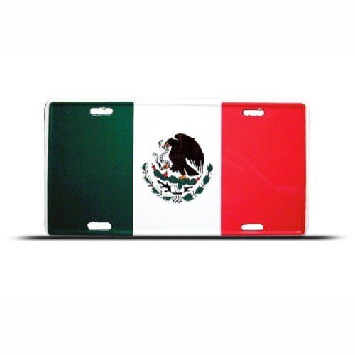 Mexico Mexican Flag Metal License Plate Wall Sign Tag - Walmart.com ...