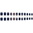 24Pcs Short Square Press On Nails, USA Flag Red White Blue Full Cover ...
