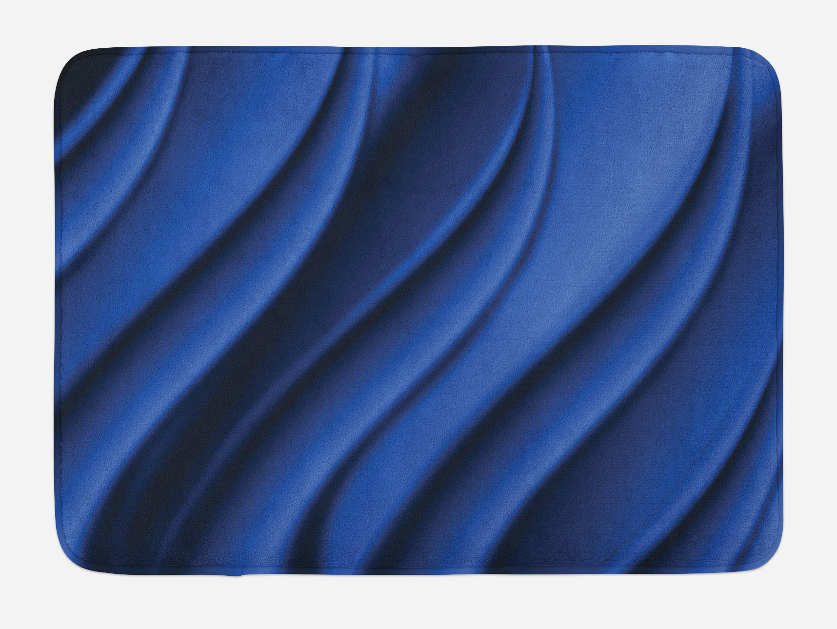 Navy Blue Bath Mat, Ocean Waves Inspired Design with Digital Reflection ...