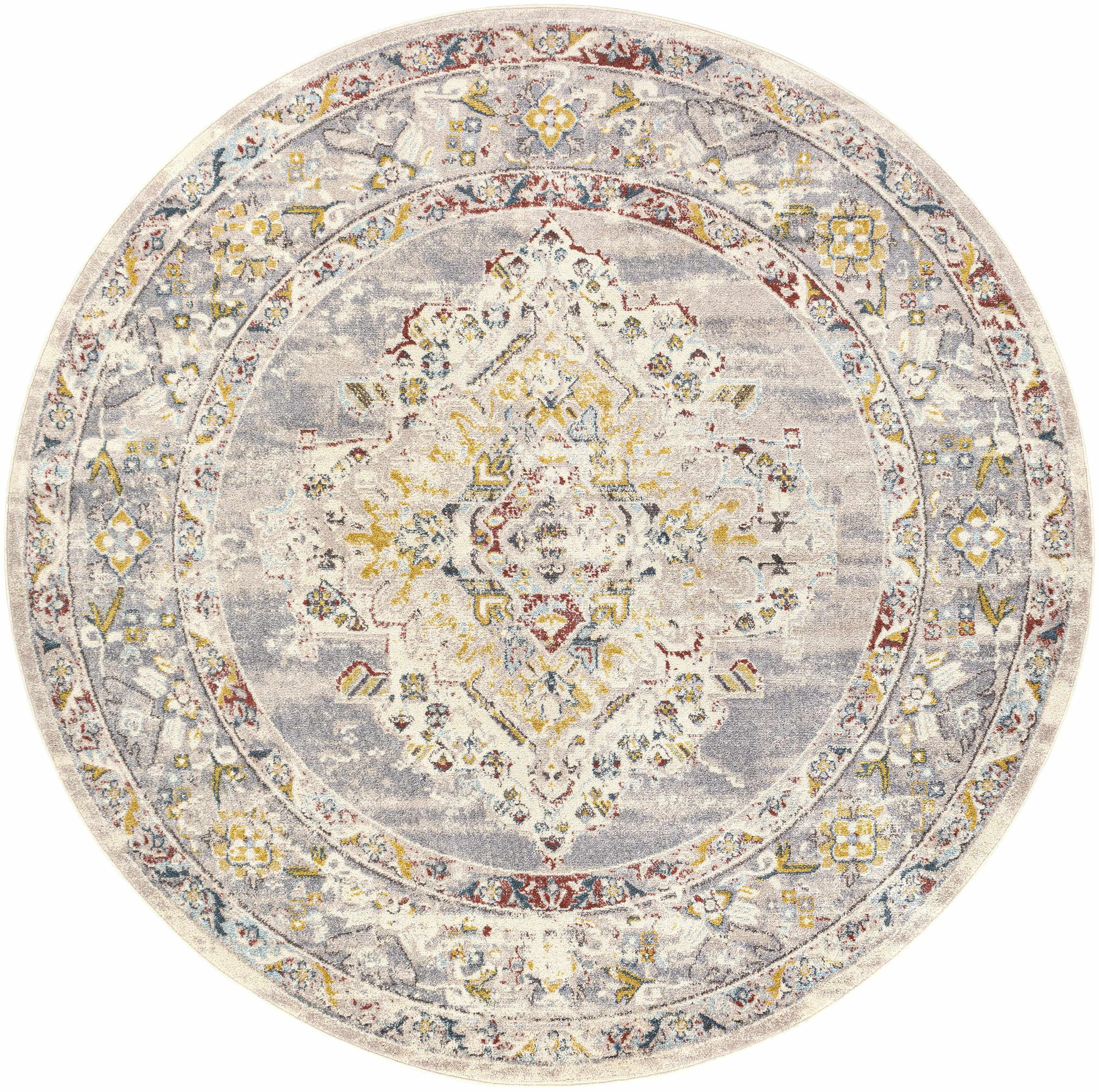 Mark&Day Area Rugs, 8ft Round Var Traditional Taupe Area Rug (7'10 ...