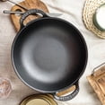 5 Sizes Uncoated Cast Iron Wok with Dual Handles, 7.87-12.59 Inch Heavy ...