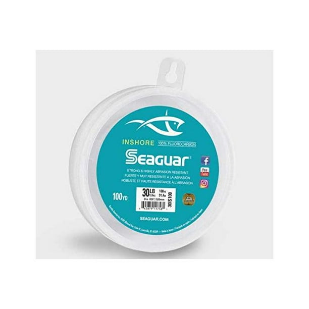 Seaguar InShore 100% Fluorocarbon Fishing Line 30lbs, 100yds Break Strength/Length - 30IS100 ...