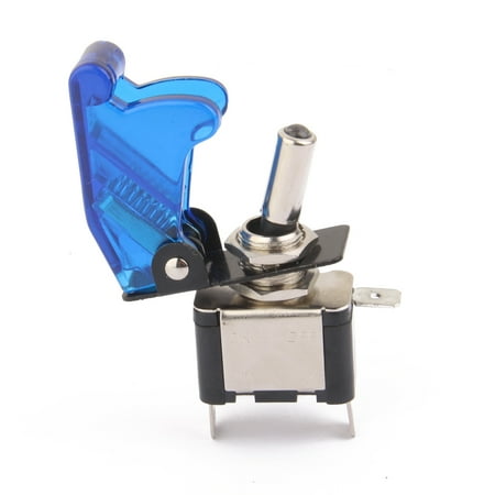 12V 20A SPST ON/OFF 2Pin LED Toggle Switch Blue Light with Blue Cover ...