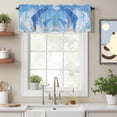 Curtain Valance for Windows, Artistic Whale with Clouds on Blue Sky ...