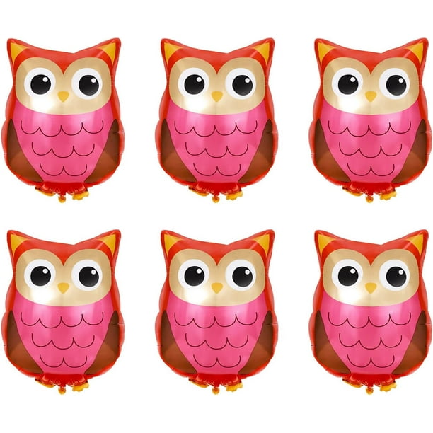 6pcs Owl Balloons Aluminium Foil Bird Owl Balloons for Baby Shower ...