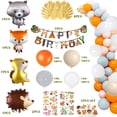 Animal Birthday Party Decorations, Woodland Happy Birthday Banner ...