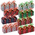 Prextex 24 Assorted 3D Christmas Gift Boxes Holiday Goodie Paper Boxes ...