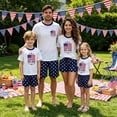 4th of July Family Matching Outfits Red White Blue Patriotic Short ...