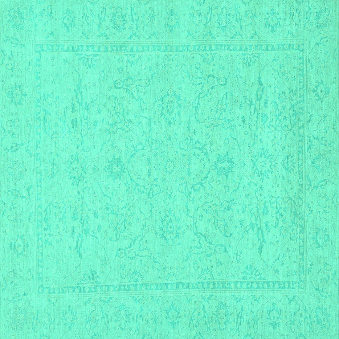 Ahgly Company Indoor Square Abstract Turquoise Blue Modern Area Rugs, 6 ...