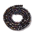 Baking Electroplate Glass Beads Strands AB Color Faceted Rondelle Black ...