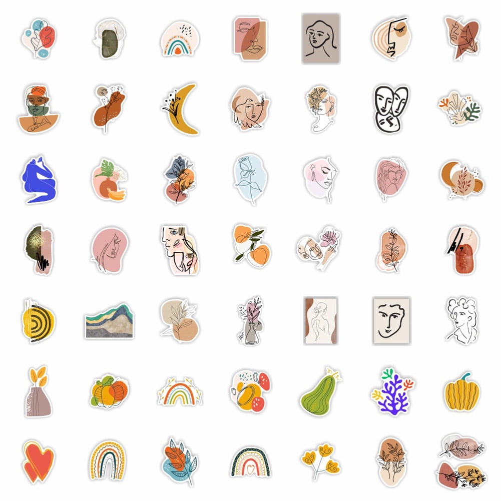 Paper Kawaii Art Sticker Paint Brush Sticker Art Teacher Gift Sticker ...