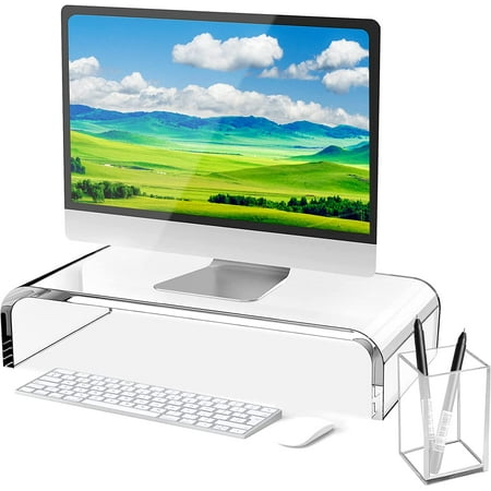 Acrylic Computer Monitor Stand - Clear Monitor Stand Riser, Desk ...