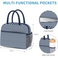 2026 Daily Hot Essential Navy Blue Insulated Lunch Tote Bag, Reusable ...
