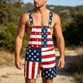 American Flag Overalls Men Shorts Loose Fit Patriotic Bibs Coveralls ...