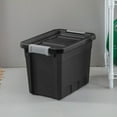 7.5 Gallon Industrial Storage Totes w/ Latch Lids, Black (6 Pack ...
