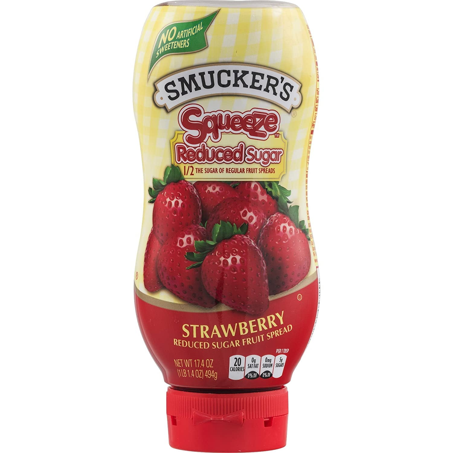 Smuckers Squeeze Strawberry Reduced Sugar Fruit Spread 17.4 Oz ( 2 Pack ...