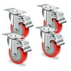 HOLKIE Retractable Caster Wheels,(4 pack) Heavy Duty Workbench Casters ...