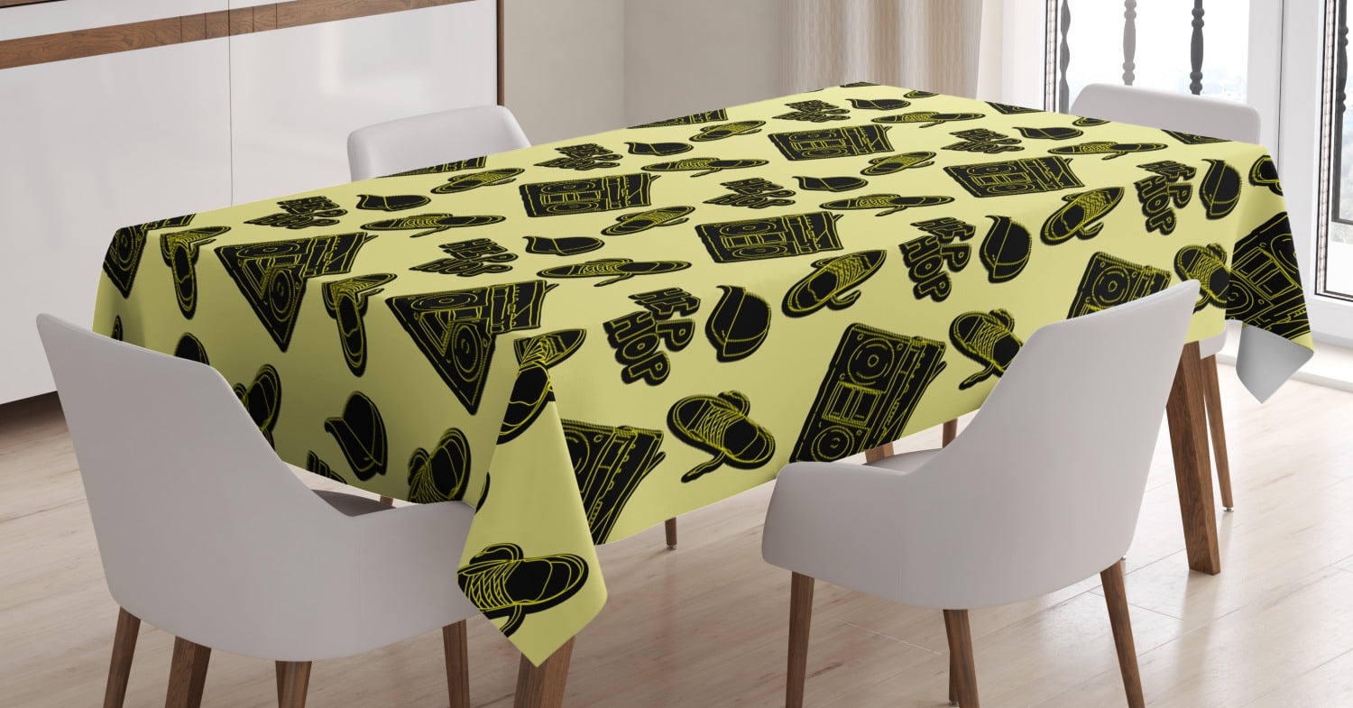 Ambesonne Hip Hop Tablecloth Rectangular Table Cover, Subculture Theme ...