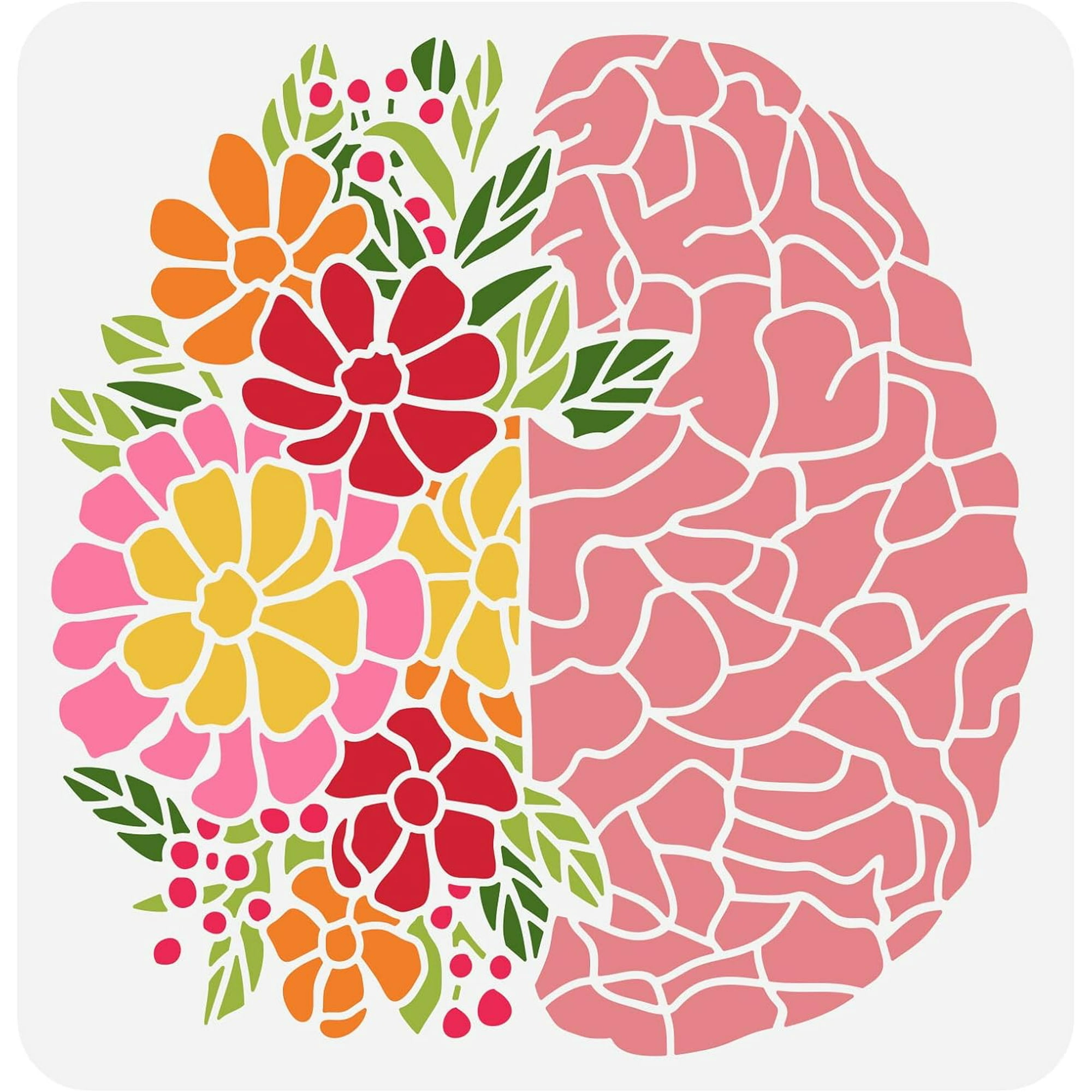 Click here for Nobrand Brain Flower Stencil 11.8x11.8 Inch Plasti... prices