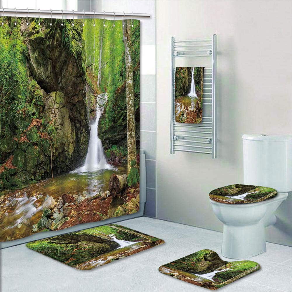 PRTAU Waterfall in Spring Like Winter in Bulgaria with Trees Bushes 5 ...