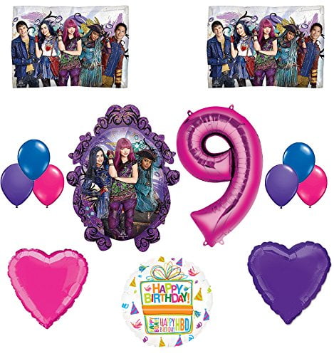 The Descendants Party Supplies and 9th Birthday Balloon Bouquet ...