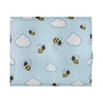 Bee Cloud Pattern Door Curtain Sheer Privacy Light Filtering Window ...