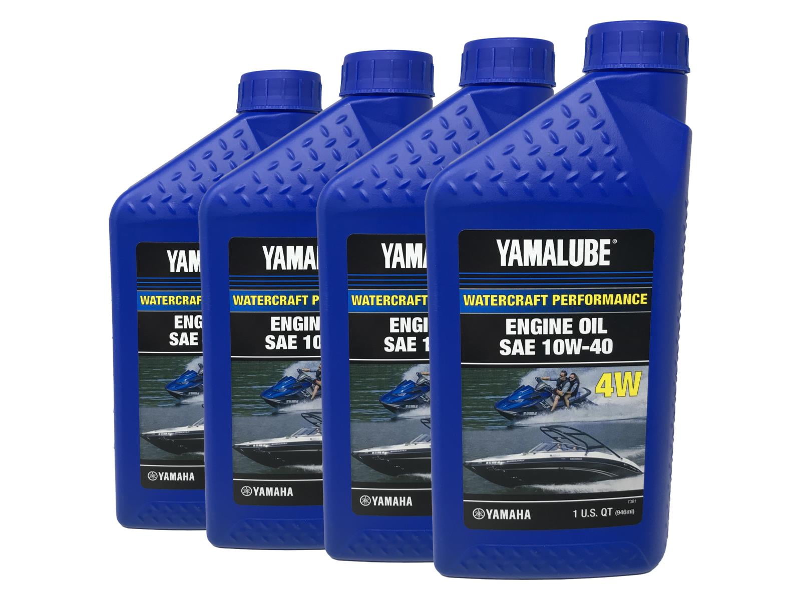 Yamaha Genuine OEM Yamalube Marine 10W-40 Oil LUB-10W40-WV-12 - 4 Pack ...