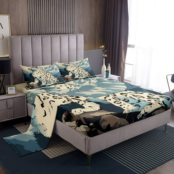 Leopard Print Sheets Cheetah Wild Animal Bed Sheets Set Safari ...
