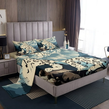 Leopard Print Sheets Cheetah Wild Animal Bed Sheets Set Safari ...